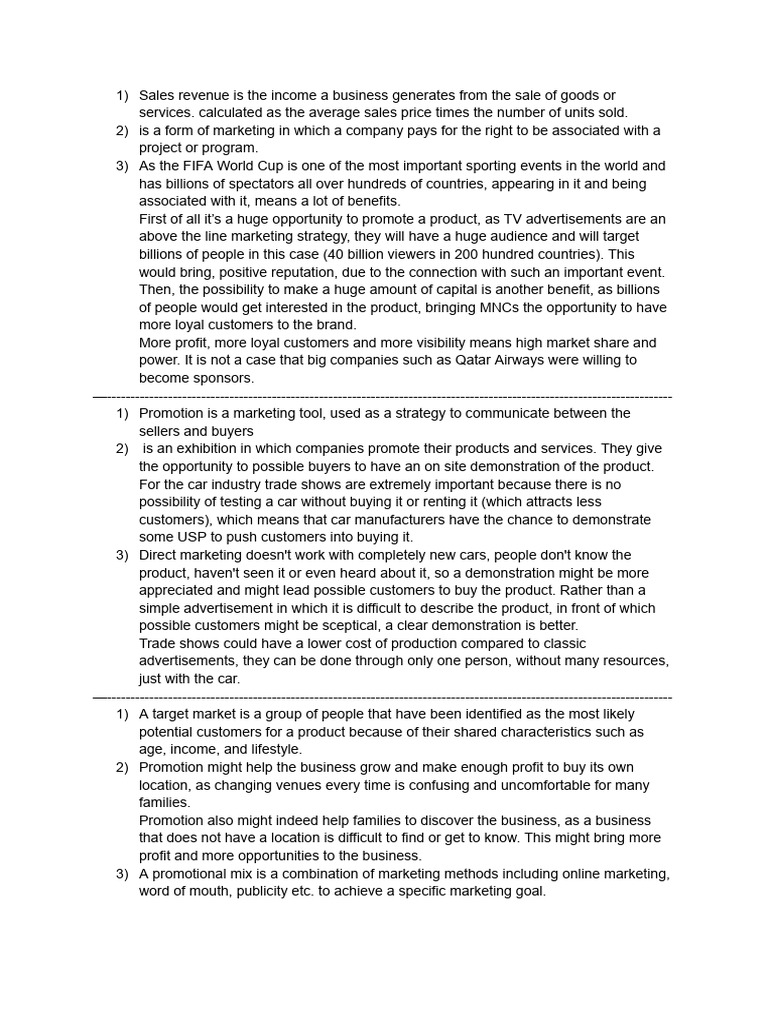 10_marks_question | PDF | Marketing | Sales 10_marks_question | PDF | Marketing | Sales