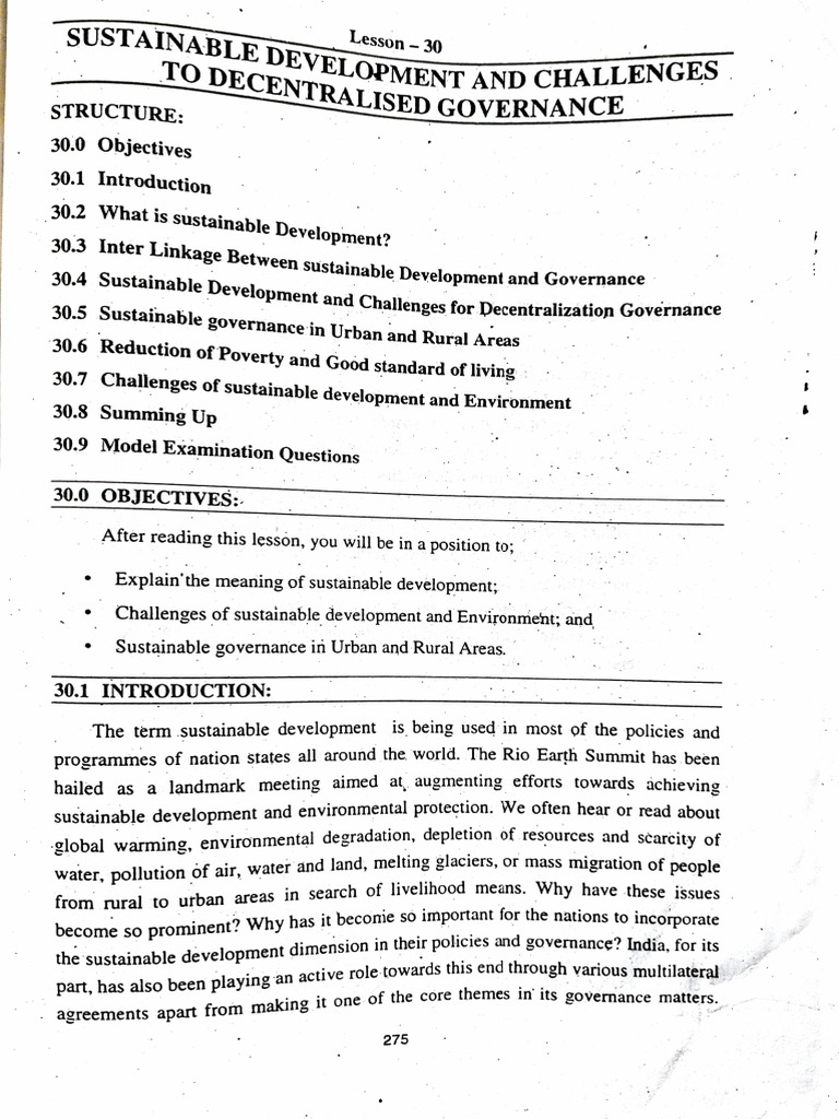 MOD 3 (C) - Sustainable Development & Future of Urban Governance | PDF ...