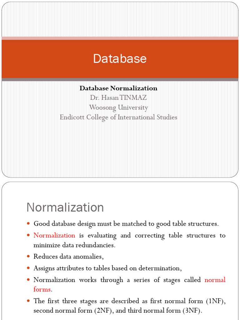 Data Normalization Pdf Data Management Information Technology