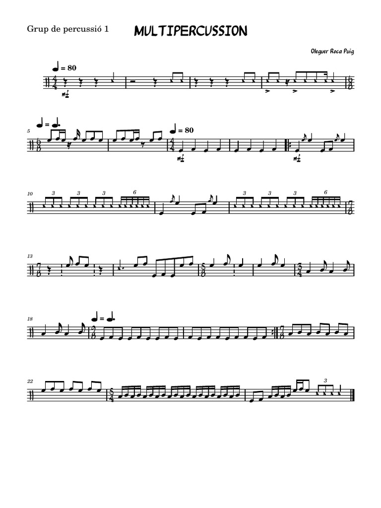 Multipercussion Techniques Overview | PDF