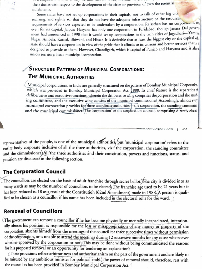 Municipal Corporation - Structure and Functions | PDF | Committee | Mayor