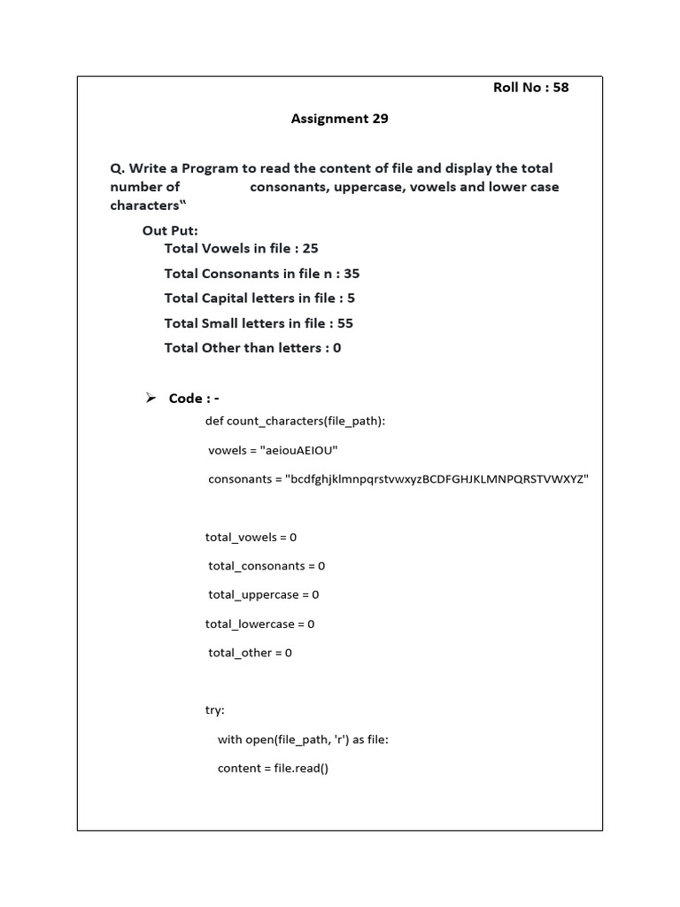 Practical Assignment 29 | PDF | Language Arts & Discipline