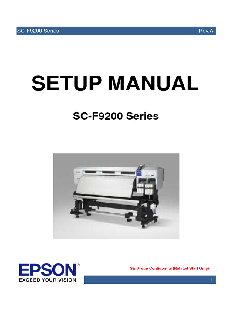 SCF9200 SETUP MANUAL RevA | PDF | Printer (Computing) | Screw