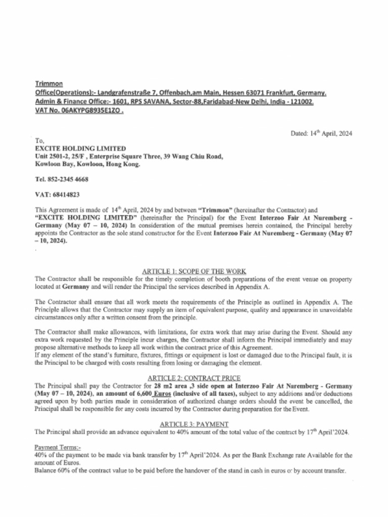 Contract Copy - GTHS (SIGN & STAMP) | PDF