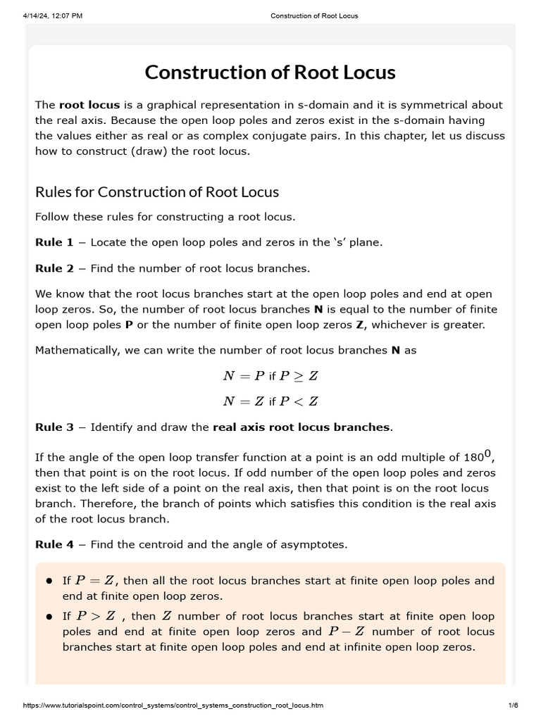 Construction of Root Locus | PDF | Zero Of A Function | Numbers