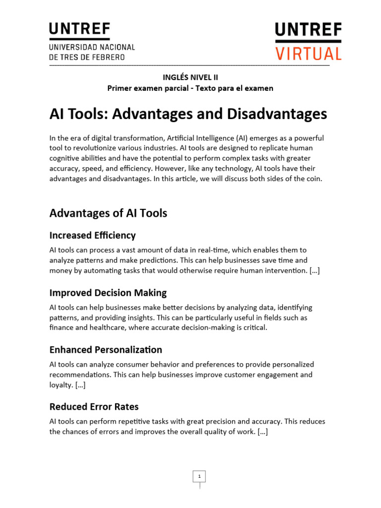 Ingles - Nivel - II - Primer - Parcial - TEXTO Uba | PDF | Artificial Intelligence ...