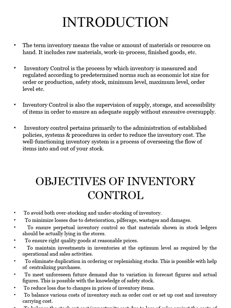 INVENTORY MANAGEMENT PRESENTATION PPTX | PDF | Inventory | Logistics