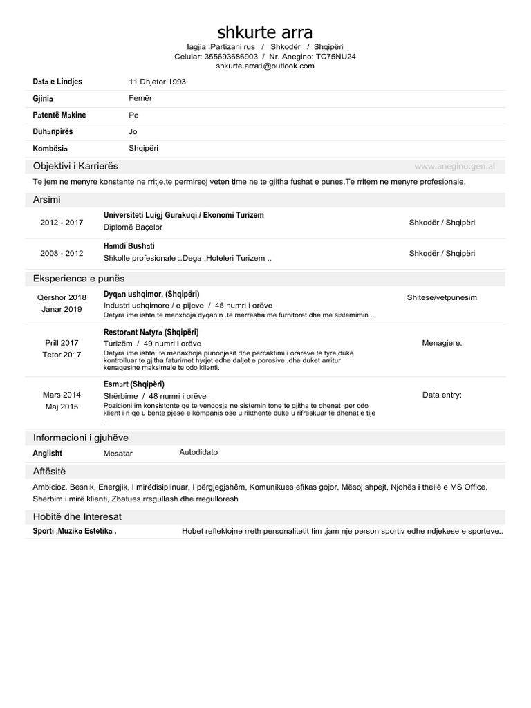 Shkurte Arra TC75NU24 | PDF