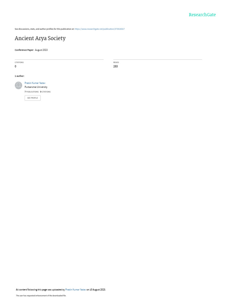 Ancient Arya Society | PDF | Caste | Indian Religions