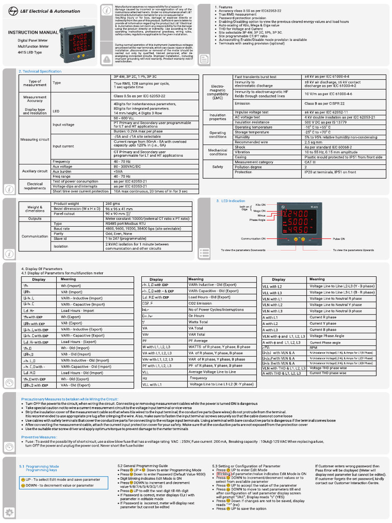 DPM 4415 Series LED Type V0-0521 | PDF