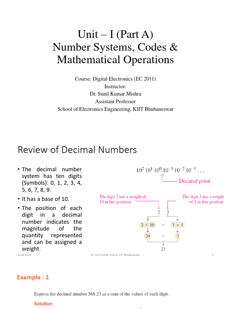 Unit - I (Part A) | Download Free PDF | Binary Coded Decimal | Subtraction