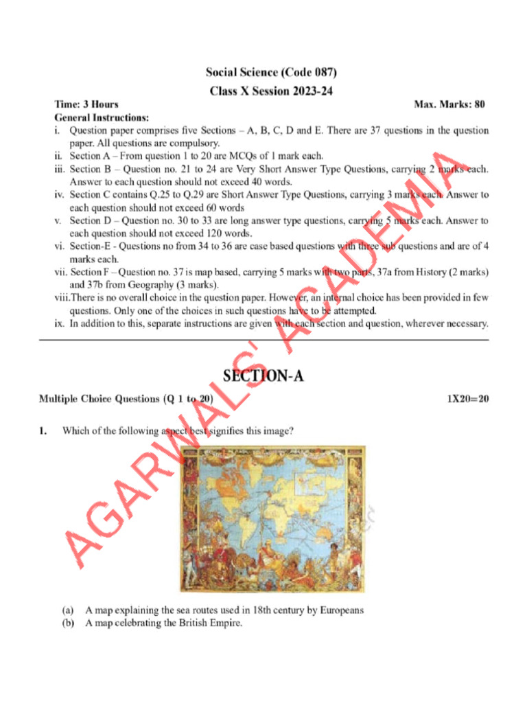 Cbse Class 10 Social Science SP 25 and 28 | PDF