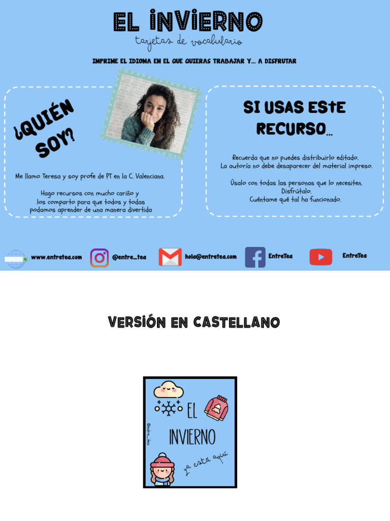 Vocabulario del Invierno en Tres Idiomas | PDF | Ciencias de la Tierra ...