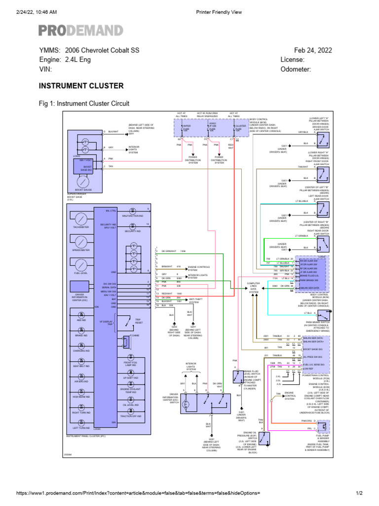 Instrument Cluster 2006 Cobalt | Download Free PDF | General Motors ...