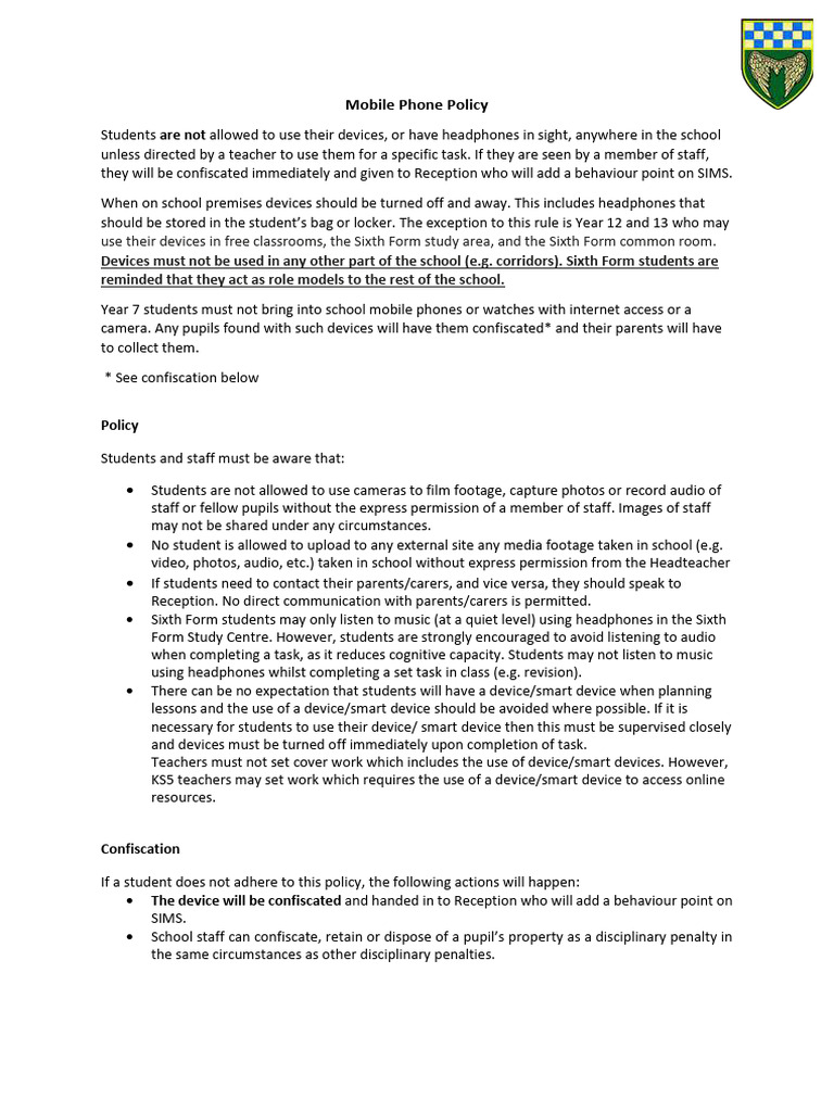 Mobile Phone Policy: Use Their Devices in Free Classrooms, The Sixth ...