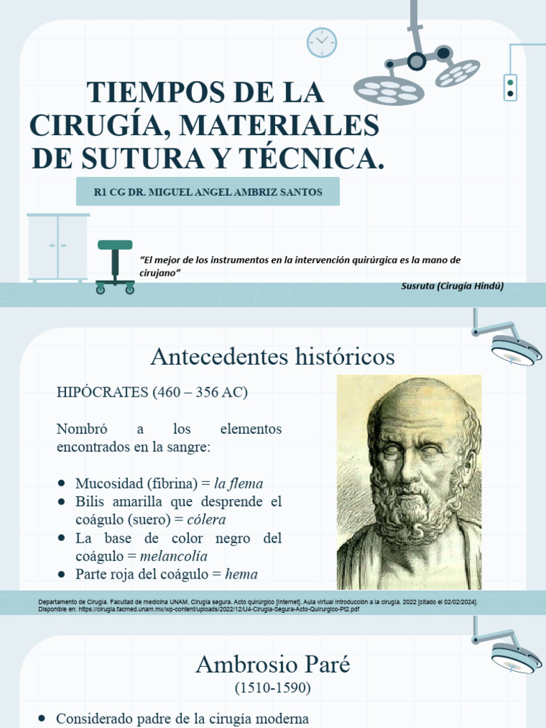 Tiempos QX, Suturas y Tecnicas | PDF | Cirugía | Hemostasia