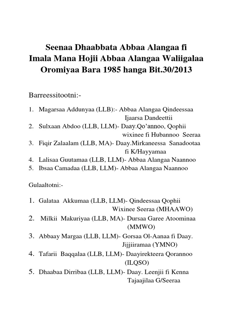 Oromia Attorney General Book Final | PDF