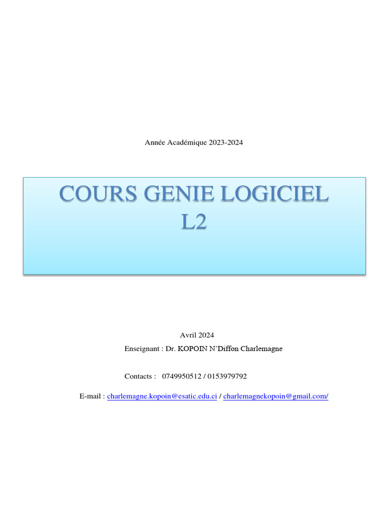 GL-chapitre 1 Introduction Au Génie Logiciel | PDF | Logiciel | Bases de données