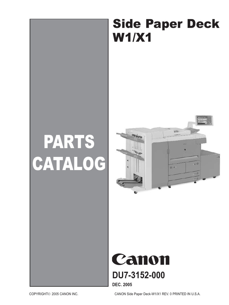 Side Paper Deck-W1 PC DU7-3152-000 | PDF | Clutch | Machines