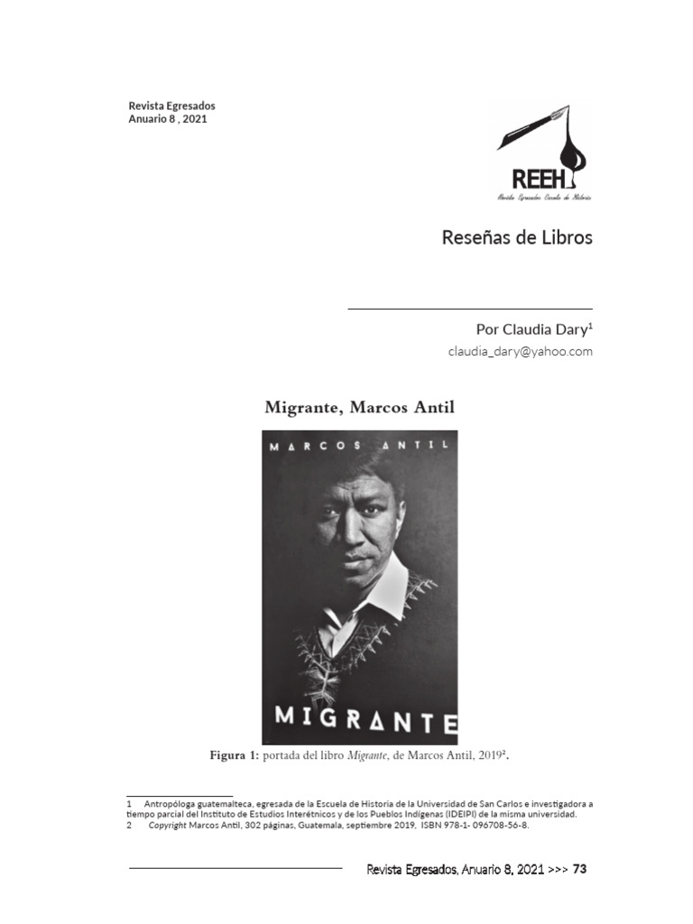 Dary 2021 Reseña Marcos Antil Migrante | PDF | Guatemala | Migración humana