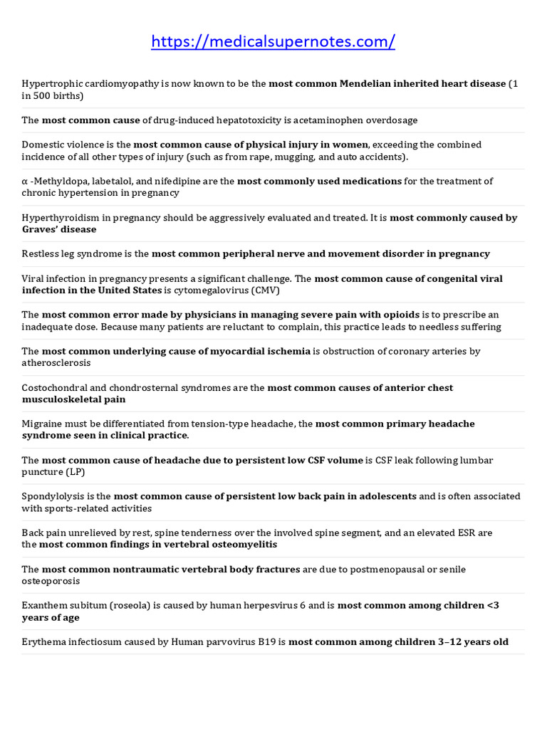 NEET PG-Internal Medicine High Yield Studyy Notes Part 1 | PDF ...