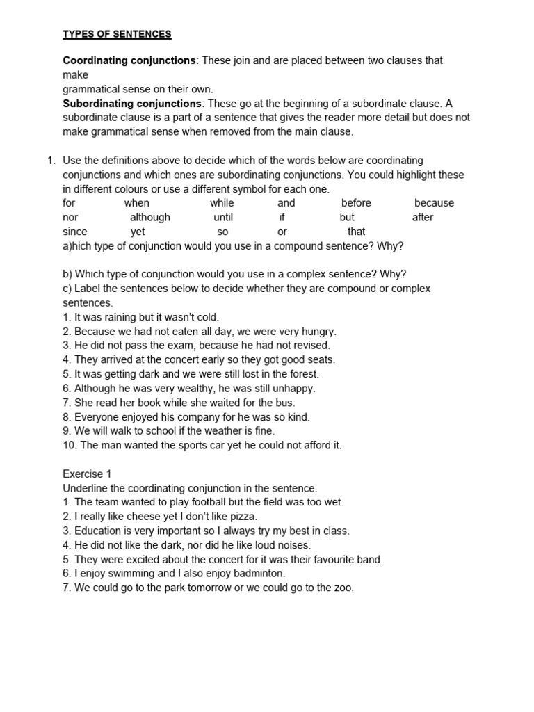 Types of sentences | PDF | Sentence (Linguistics) | Syntax