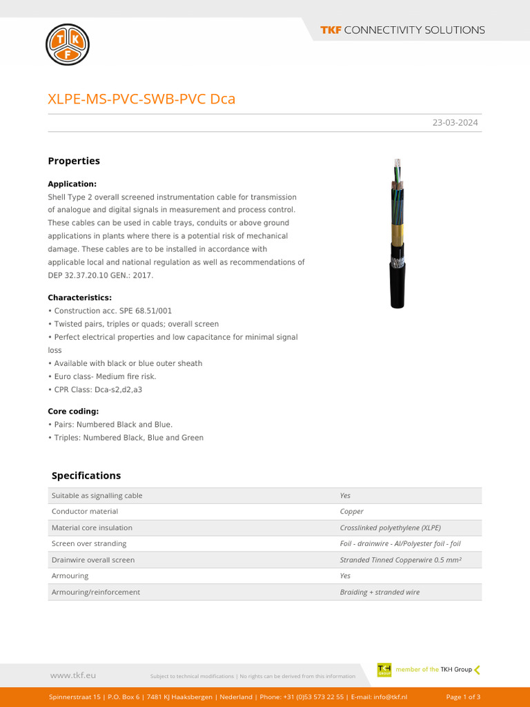 TKF Xlpe Ms PVC SWB PVC Dca en | PDF | Polyvinyl Chloride | Building Engineering