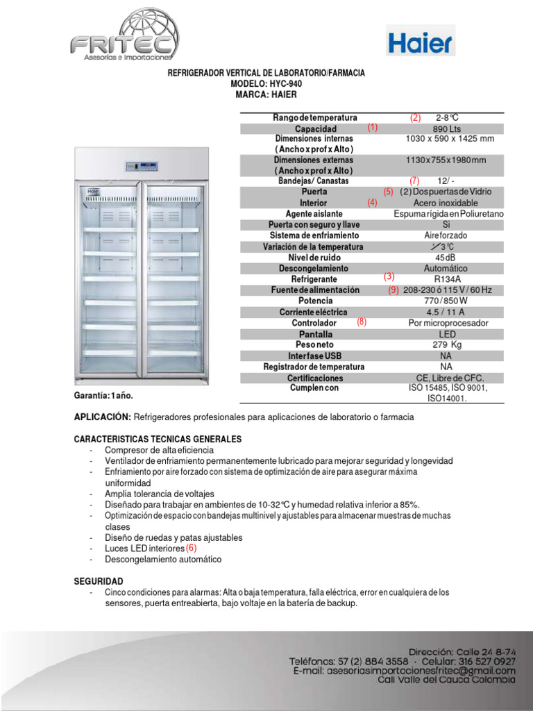 Refrigerador Hyc-940 | PDF | Diodo emisor de luz | Refrigerador