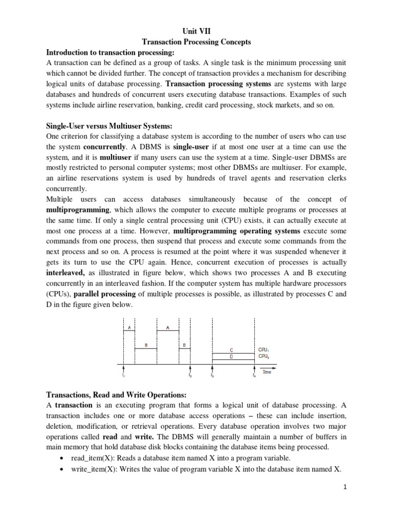 Transaction Processing Concepts in DBMS | PDF | Database Transaction ...