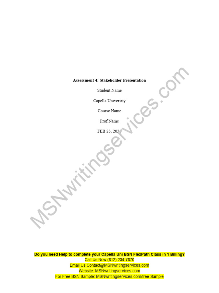 Nurs FPX 4010 Assessment 4 Stakeholder Presentation | PDF | Patient ... Nurs FPX 4010 Assessment 4 Stakeholder Presentation | PDF | Patient ...