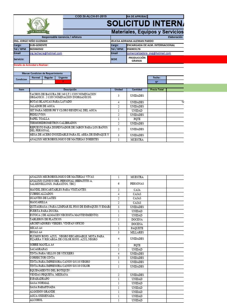 FICHA DE REQUERIMIENTO | PDF