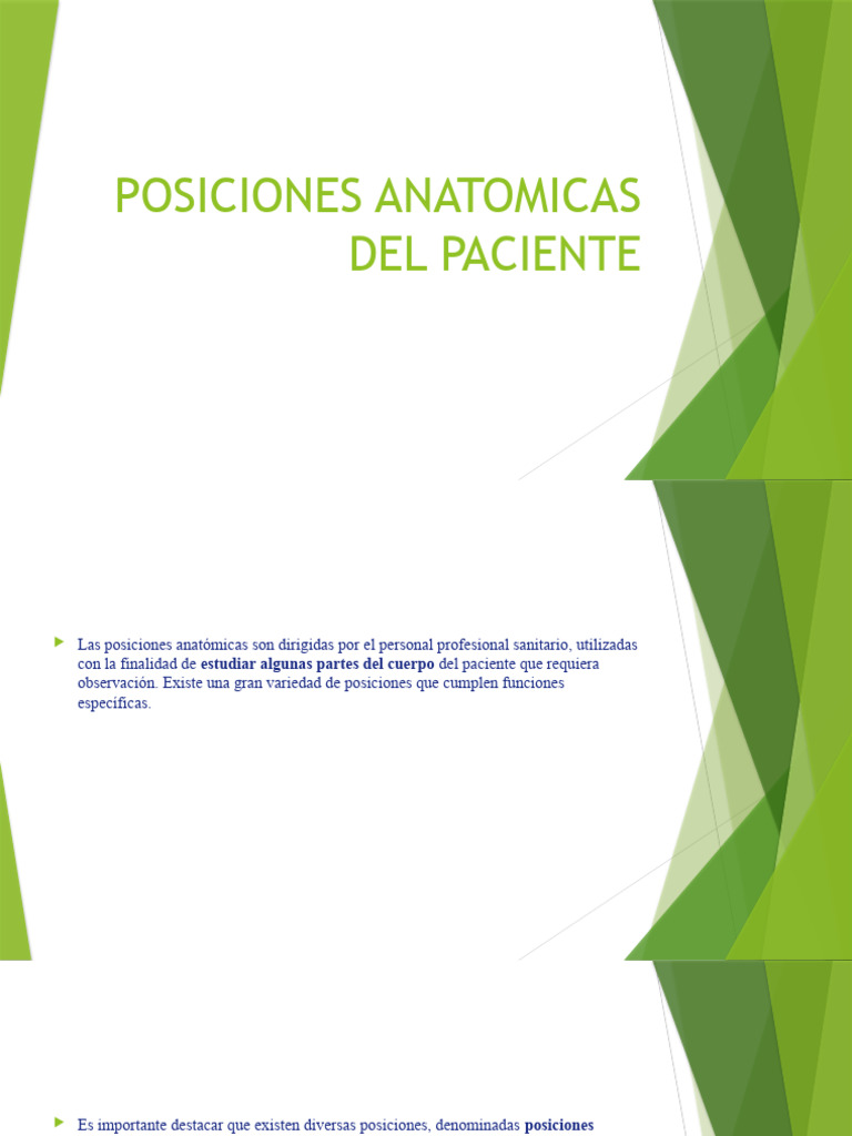 Posiciones Anatomicas Del Paciente | Descargar gratis PDF | Términos ...