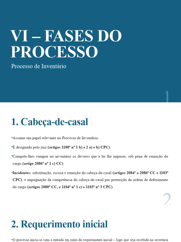 Fases do Processo de Inventário | PDF | Injunção | Sentença (jurídico)