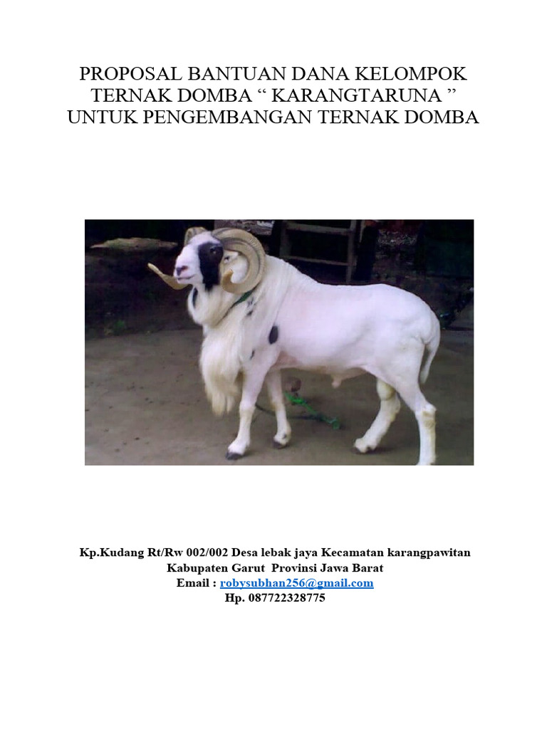 Proposal Ternak Domba Jadi-1 | PDF