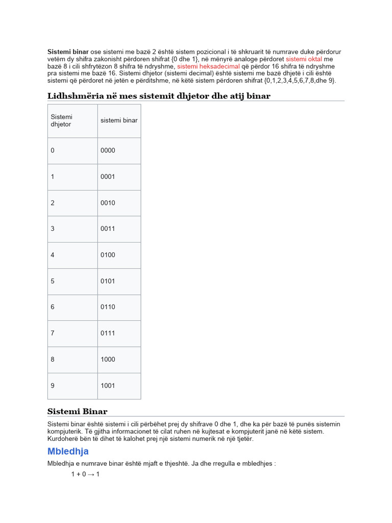 Sistemi Binar | PDF