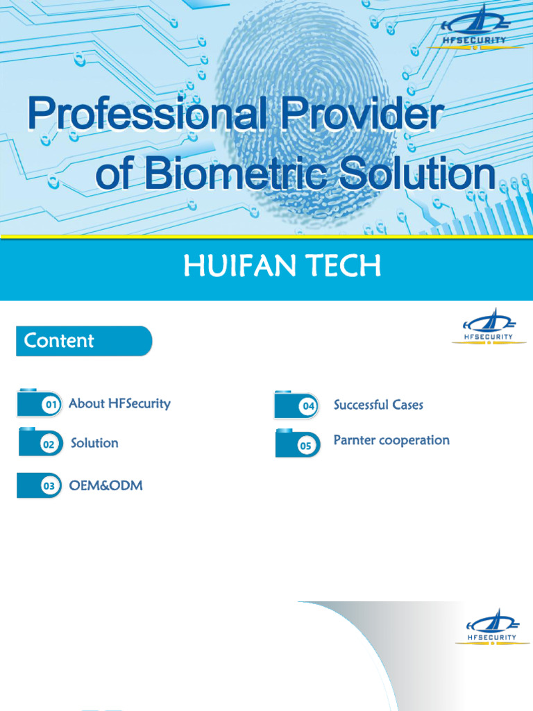 HFSecurity Biometric Solutions Overview | PDF | Android (Operating System) | Biometrics