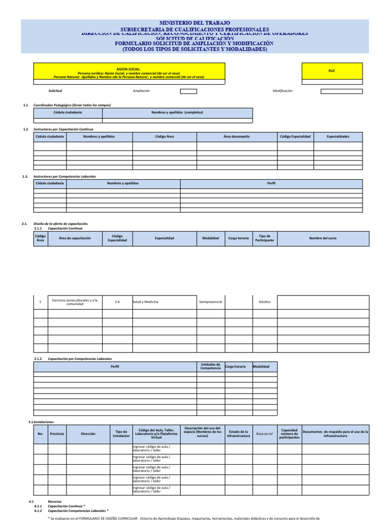 Formulario 6 Solicitud de Ampliacion y o Modificacion | PDF | Agricultura
