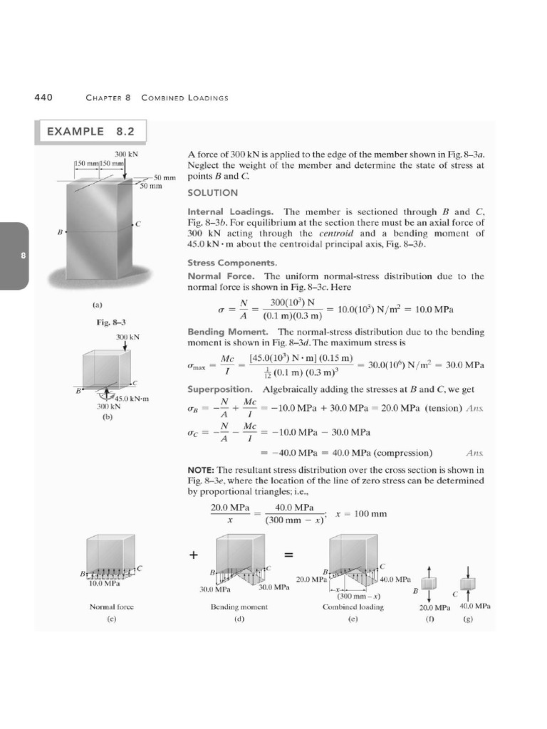 Combined Stress Examples | Download Free PDF | Bending | Stress (Mechanics)
