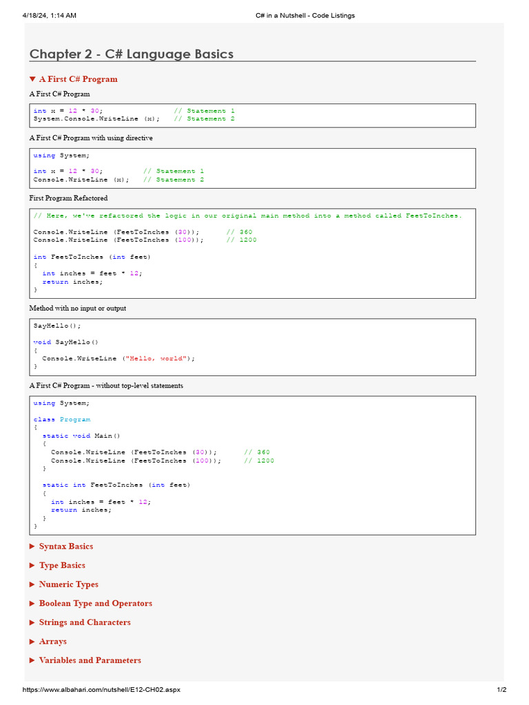 C In A Nutshell Code Listings 1 Pdf