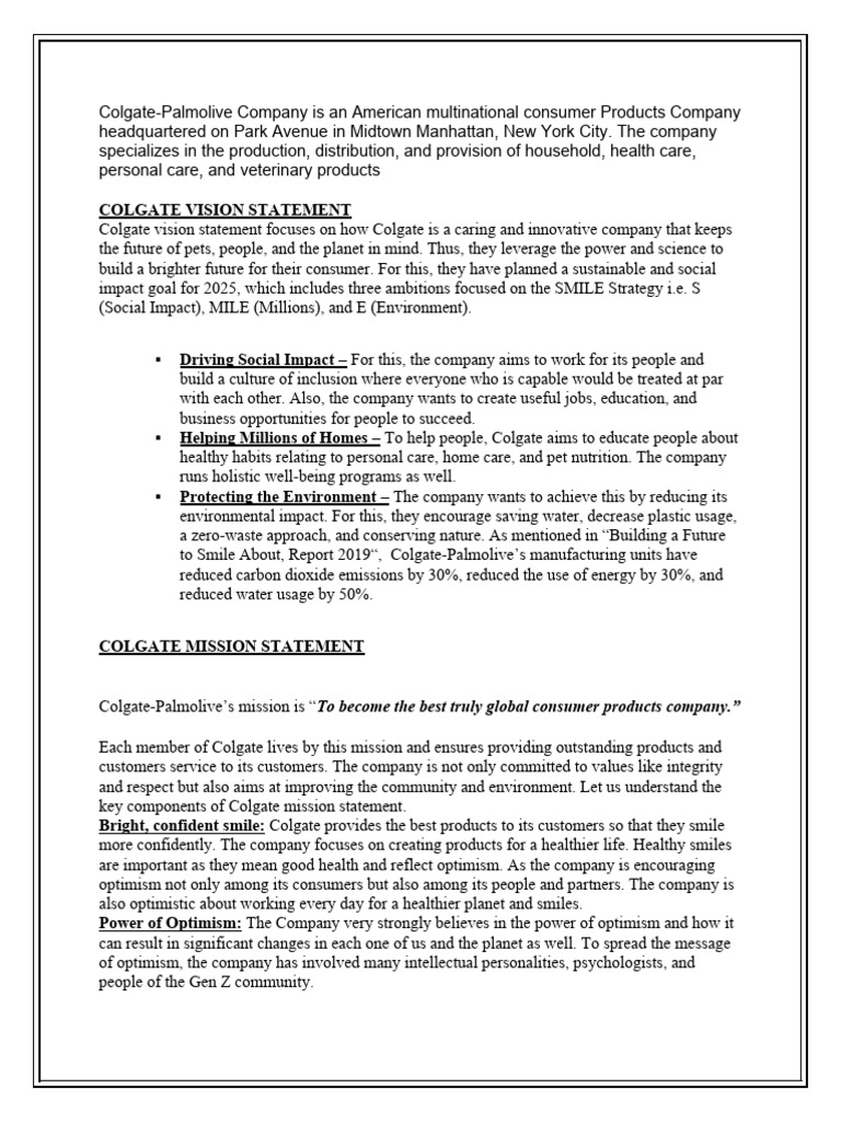 Colgate Palmolive | PDF