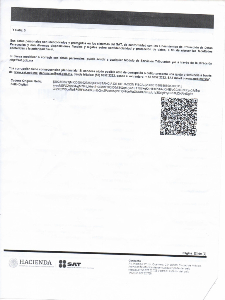 Segunda Hoja RFC | PDF