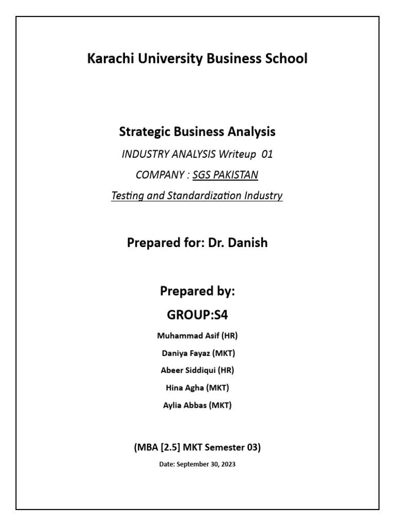 Presentation Writeup s4 (Industry Analysis) | PDF | Pricing | Quality Assurance