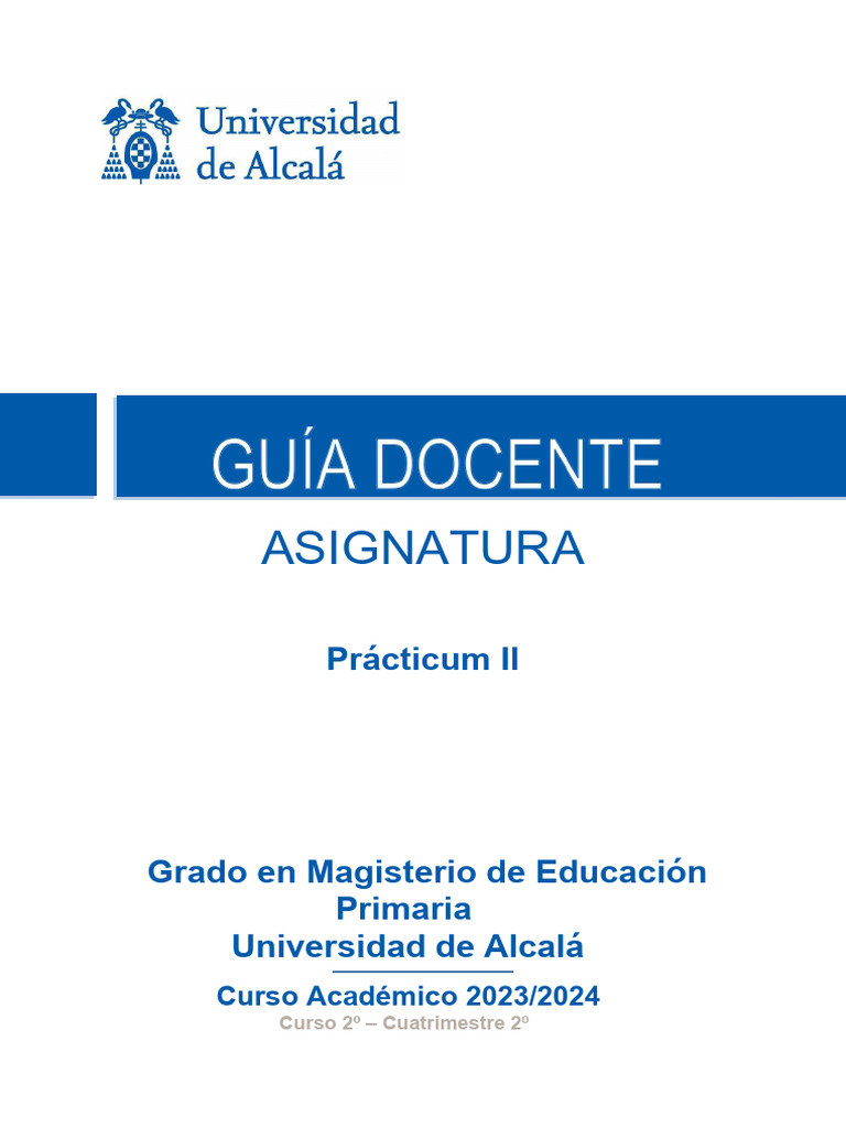 Guía Docente Practicum II | Descargar gratis PDF | Evaluación | Maestros