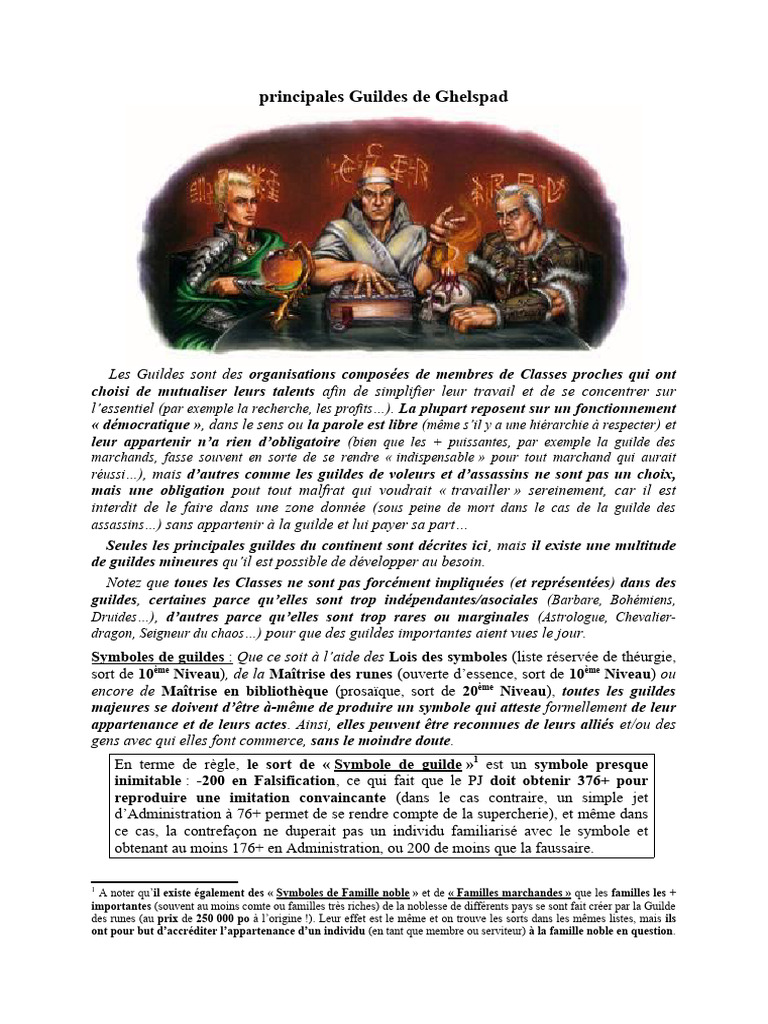 Guildes de Ghelspad | PDF