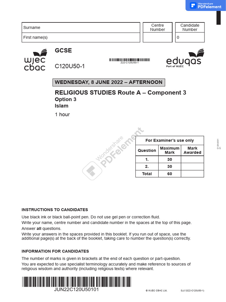 Islam Paper 1 | Download Free PDF | Prophets And Messengers In Islam ...