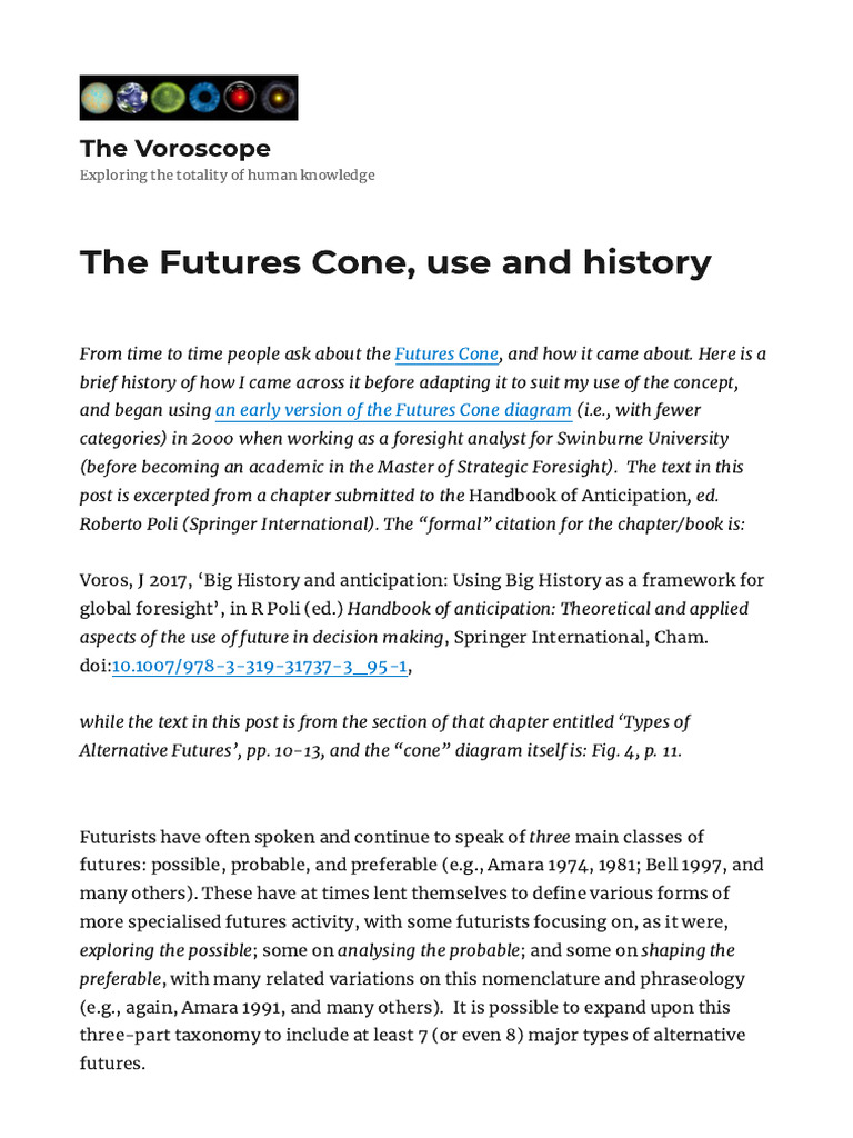 The Futures Cone, Use and History - The Voroscope | PDF