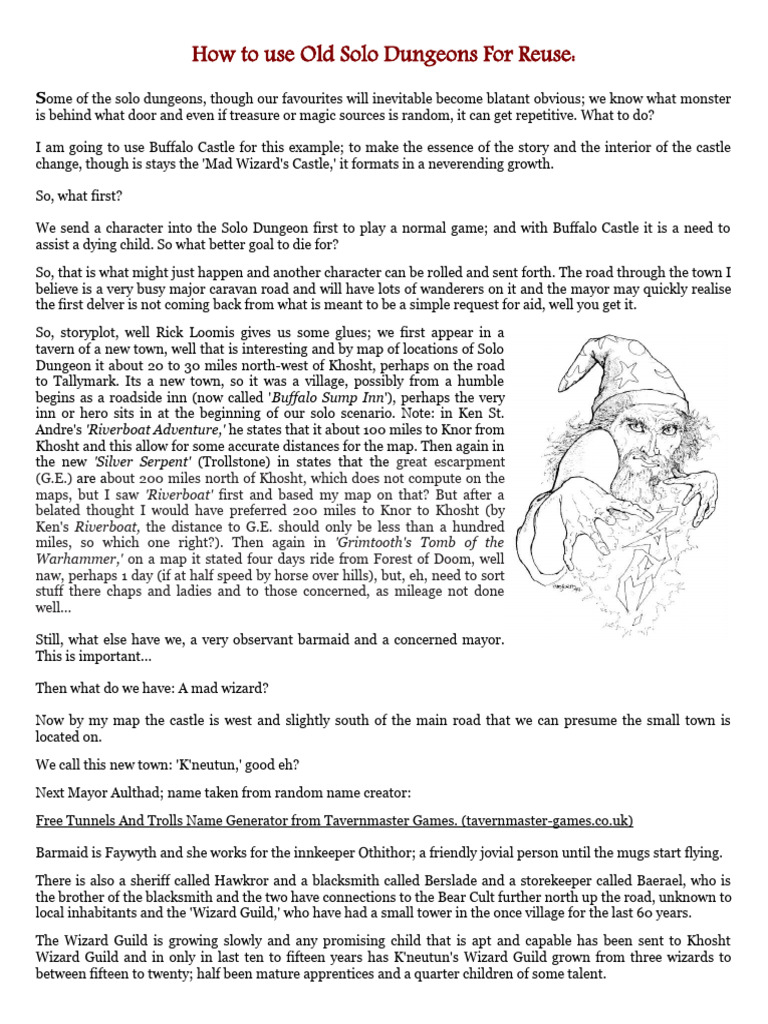 How To Use Old Solo Dungeons For Reuse | PDF | Magician (Fantasy ...