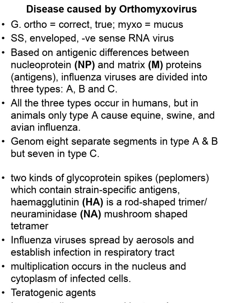 ORTHOMYXO | PDF | Influenza A Virus Subtype H5 N1 | Influenza