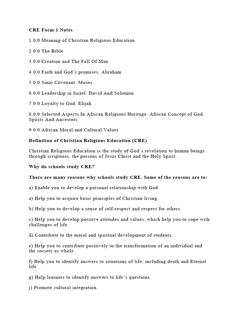 Cre Form 1 | PDF | Bible | Revelation