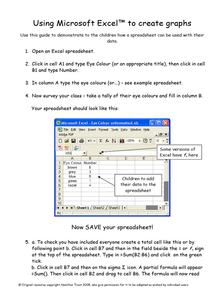 ICT Support For Maths Y3 - Using - Microsoft - Excel - To - Create - Your - Own - Graph | PDF ...
